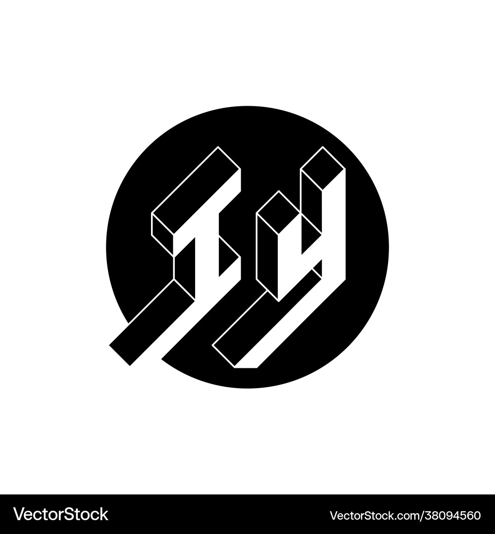 I and y - monogram or logotype isometric 3d font Vector Image