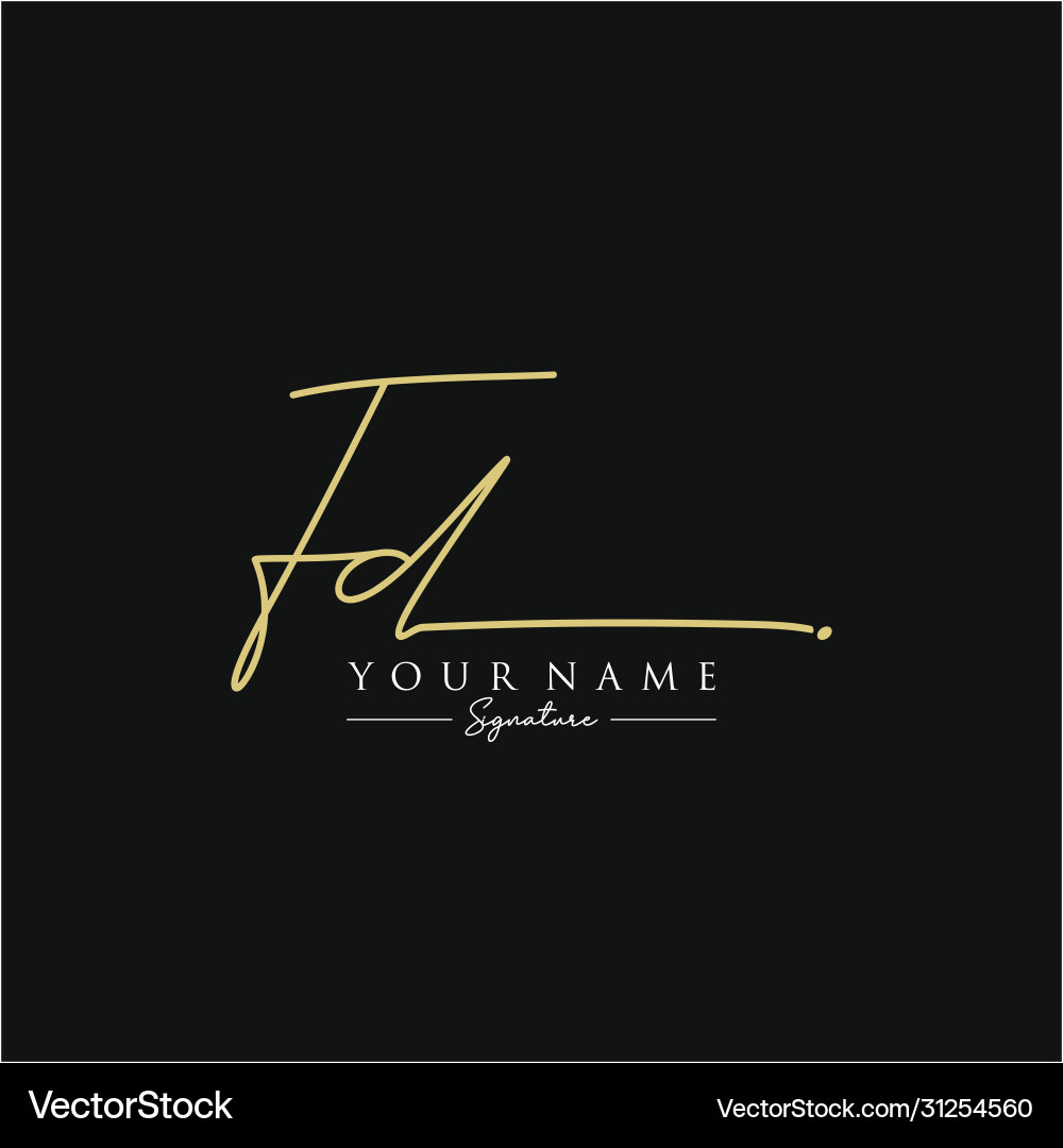 Letter fd signature logo template Royalty Free Vector Image