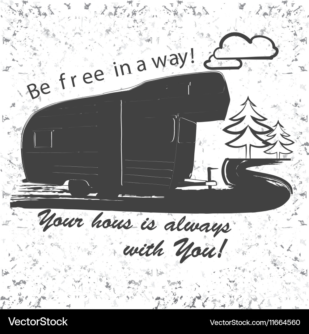 Lettering travel typographic camp calligraphy Vector Image