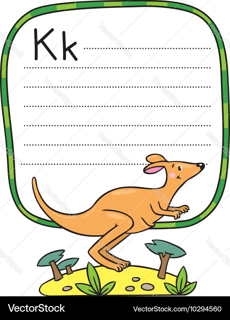 Little kangaroo for abc alphabet k Royalty Free Vector Image