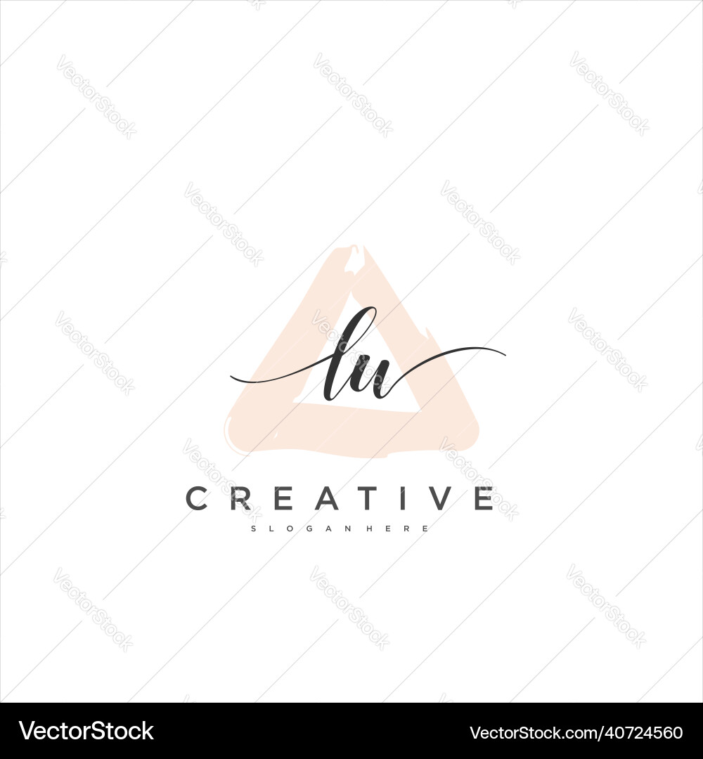 Lw initial handwriting minimalist geometric logo Vector Image