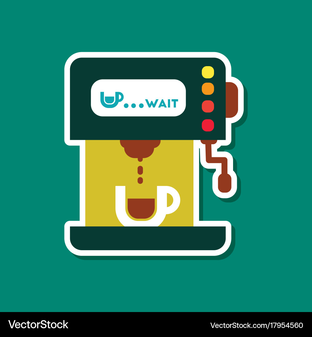 Paper sticker on stylish background coffee Vector Image