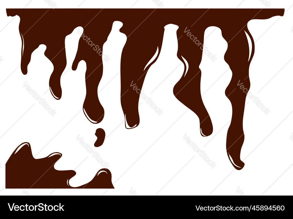 Simple sketch melting chocolate or paint isolated Vector Image