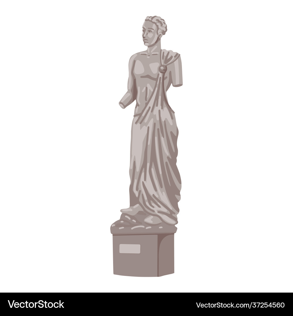 Statue a man full length landmark museum Vector Image