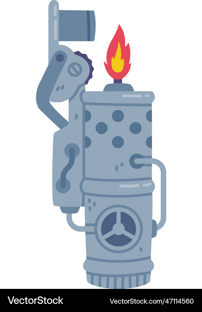 Steel lighter as portable device for igniting Vector Image