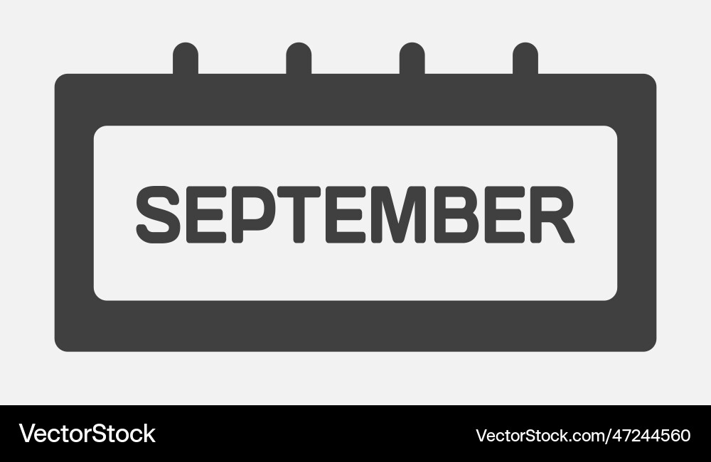 Template icon page calendar month september Vector Image