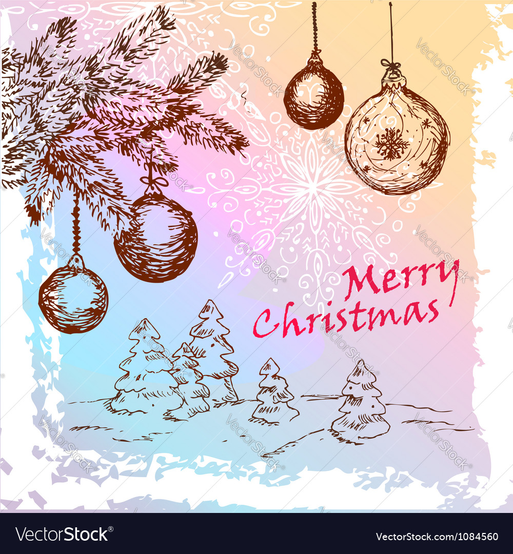 Vintage christmas set Royalty Free Vector Image