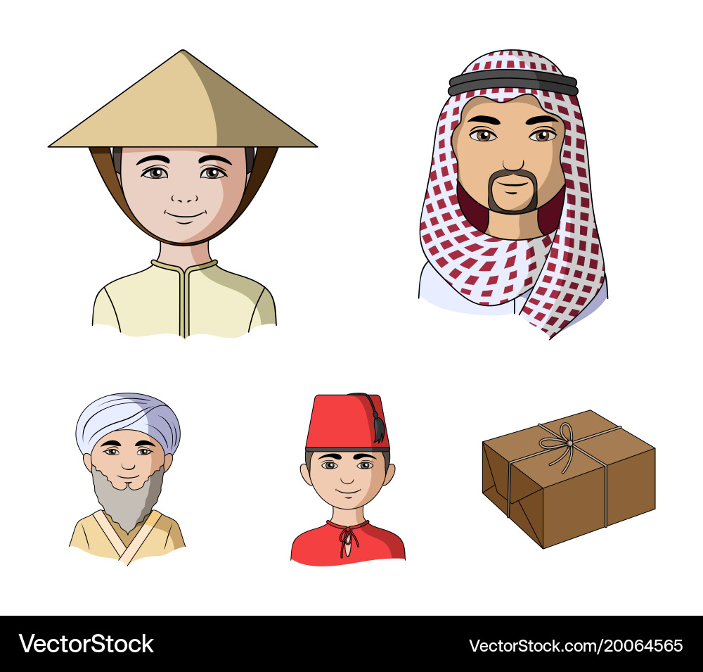 Arab turks vietnamese middle asia man human Vector Image