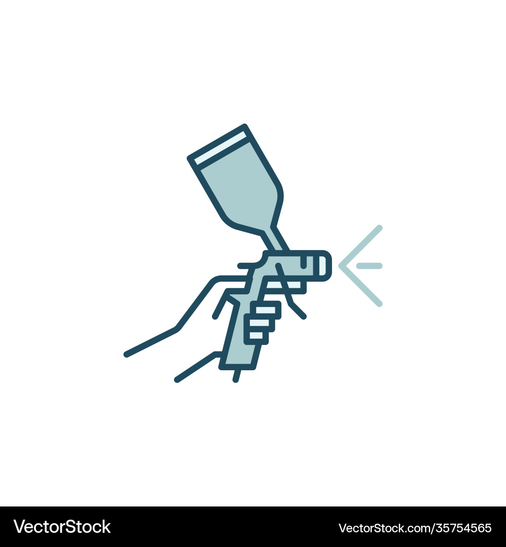 Car paint spray gun in hand concept colored Vector Image