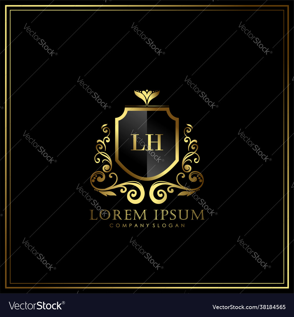 Lh initial letter luxury logo template in art Vector Image