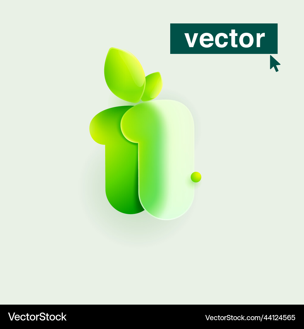 Number one ecology logo in realistic Royalty Free Vector