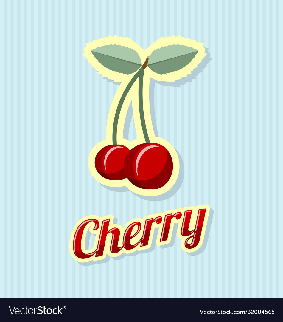 Retro cherry Royalty Free Vector Image - VectorStock