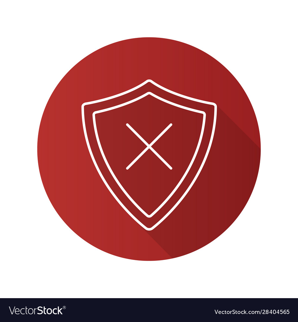 Security flat linear long shadow icon Royalty Free Vector