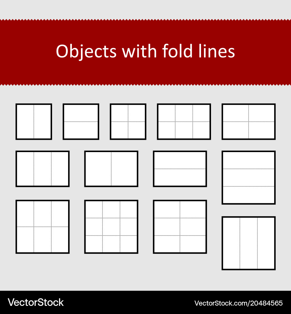 Sheets with fold lines set Royalty Free Vector Image