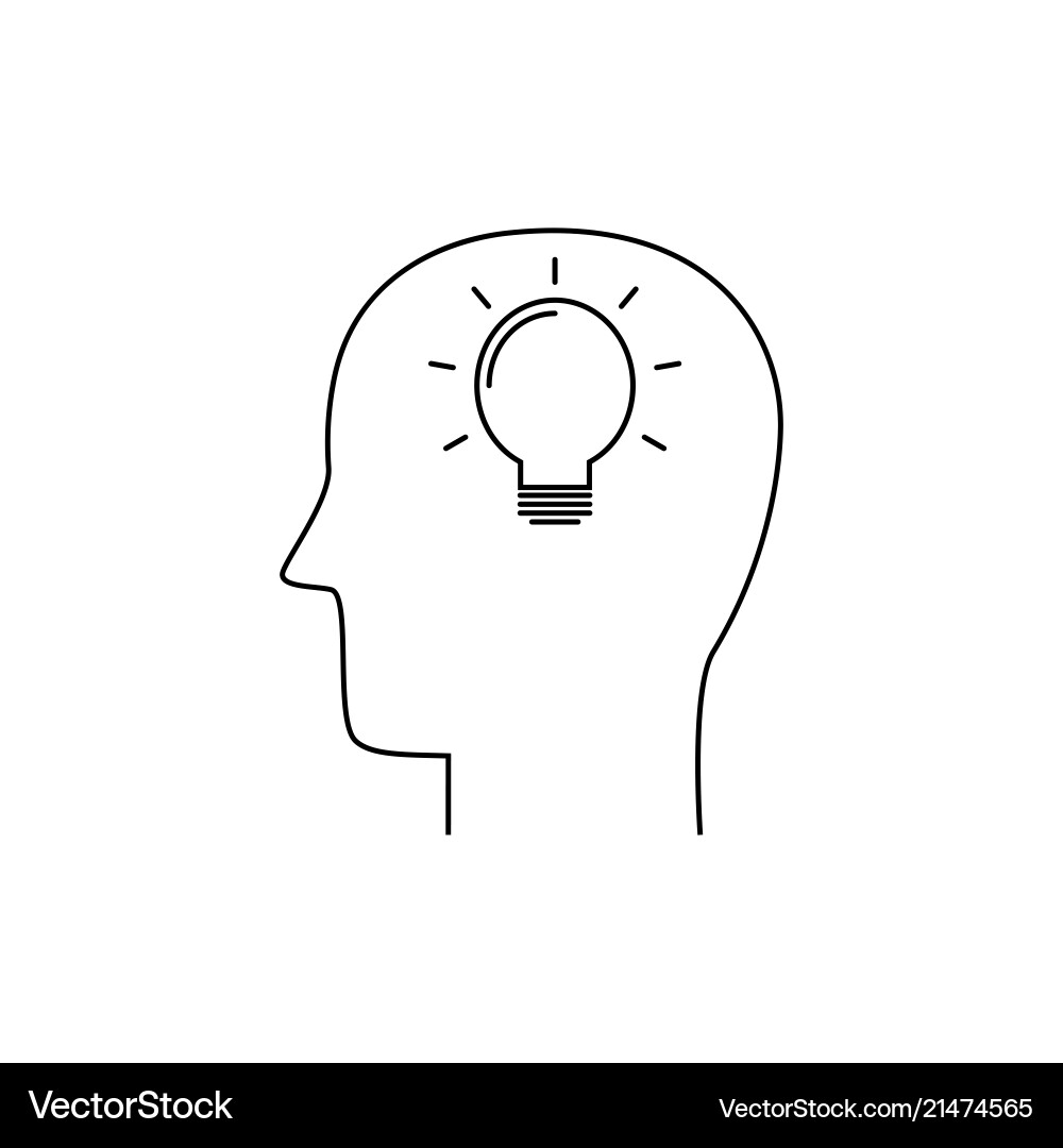 Symbol of brainstorm icon thin line style flat Vector Image
