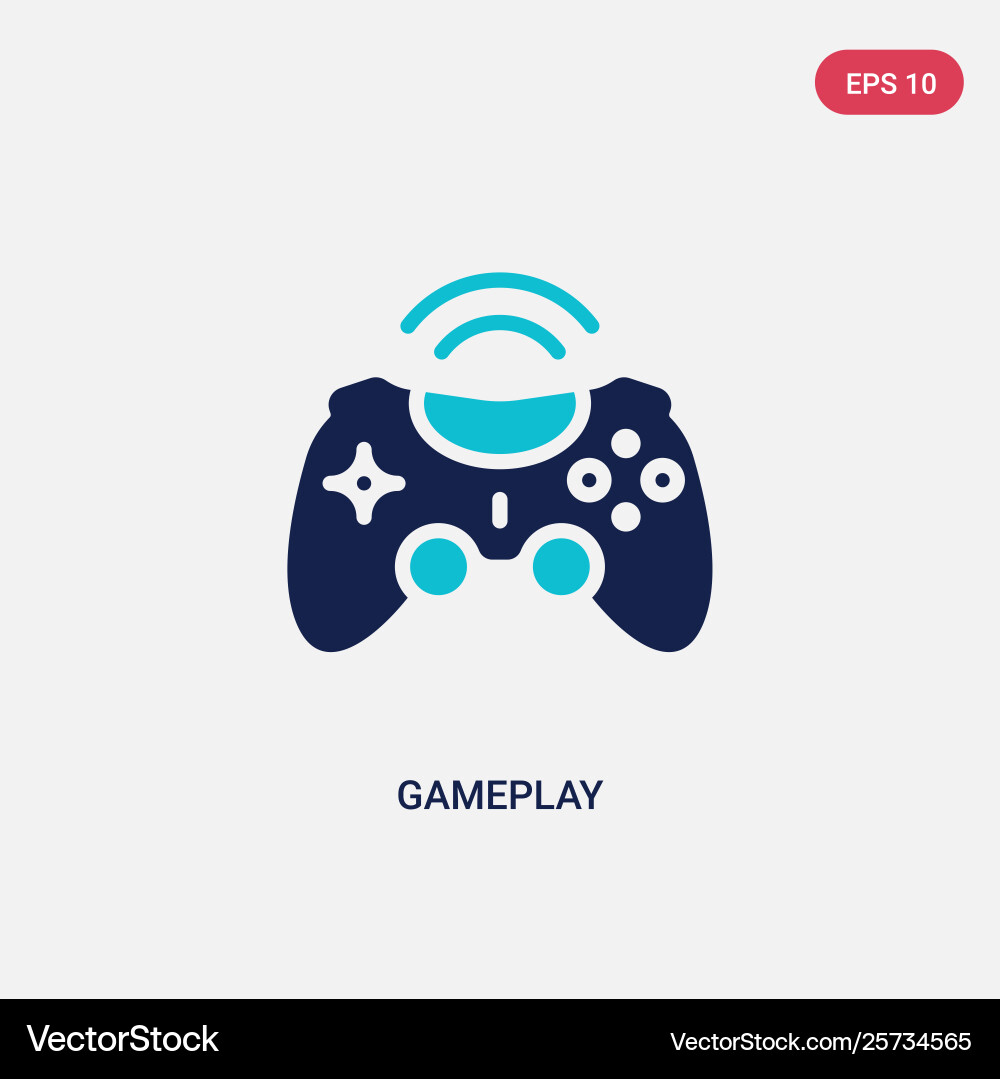 Two color gameplay icon from blogger Royalty Free Vector
