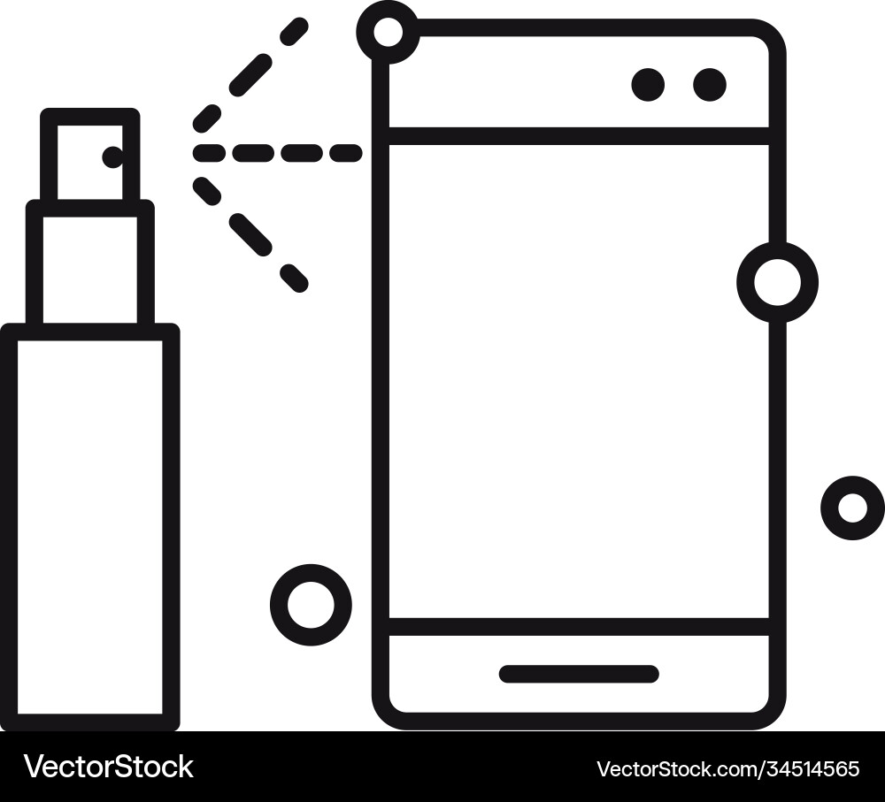Virus protection disinfect your devices line icon Vector Image