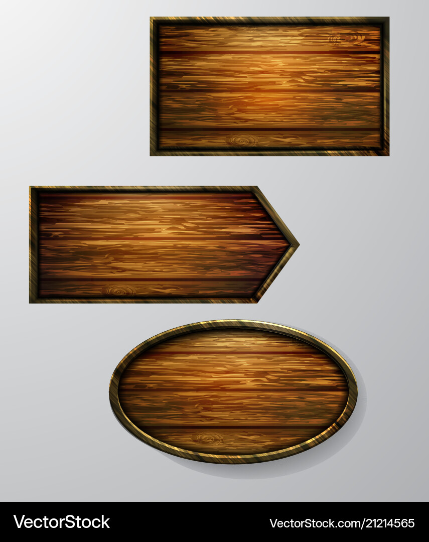 Wooden signs icon set Royalty Free Vector Image