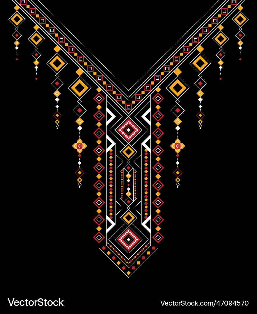 Abstract geometric tribal ethnic ikat folklore Vector Image