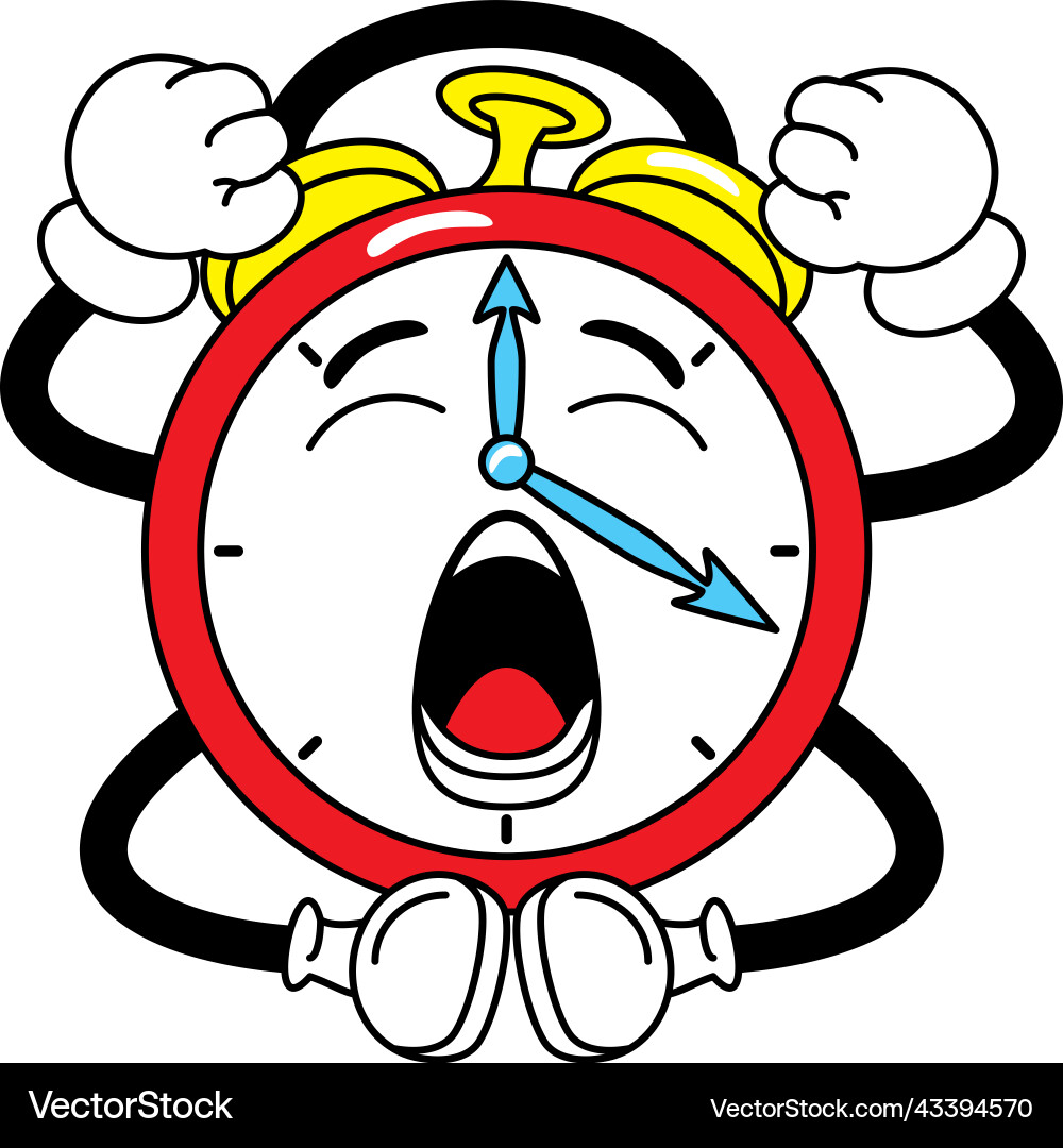 Alarm clock traditional cartoon Royalty Free Vector Image