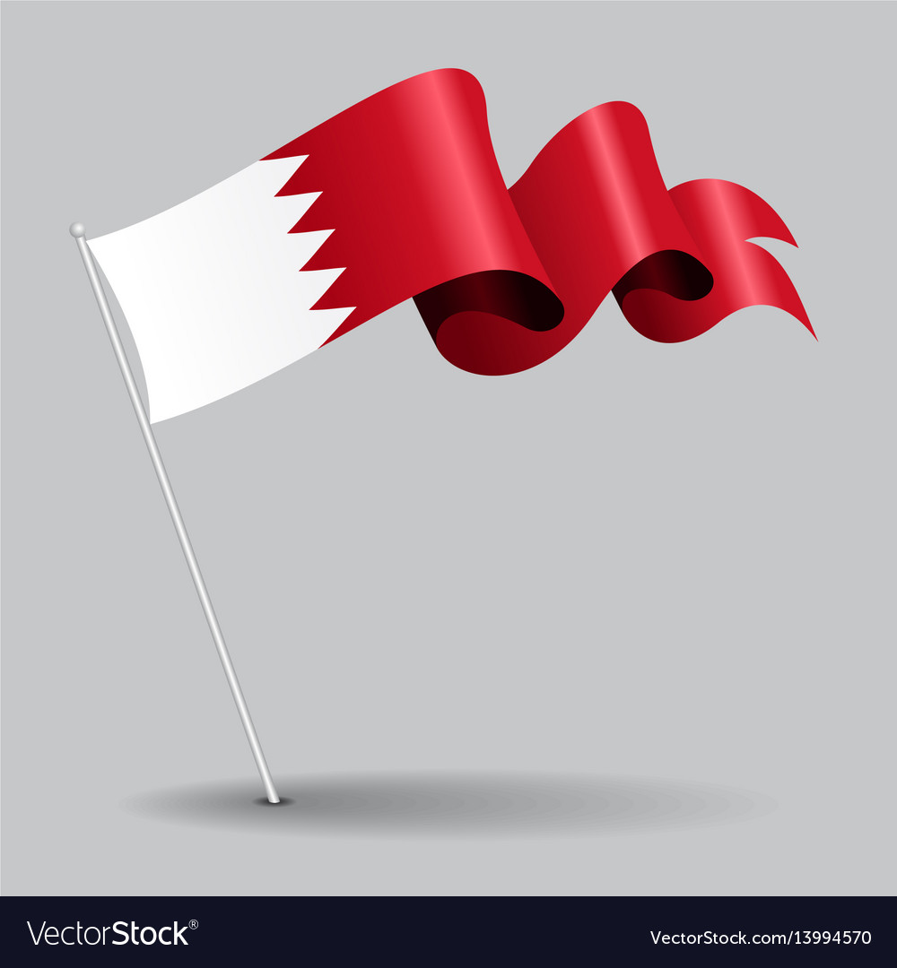 Bahrain pin wavy flag Royalty Free Vector Image Bahrain pin wavy flag Royalty Free Vector Image