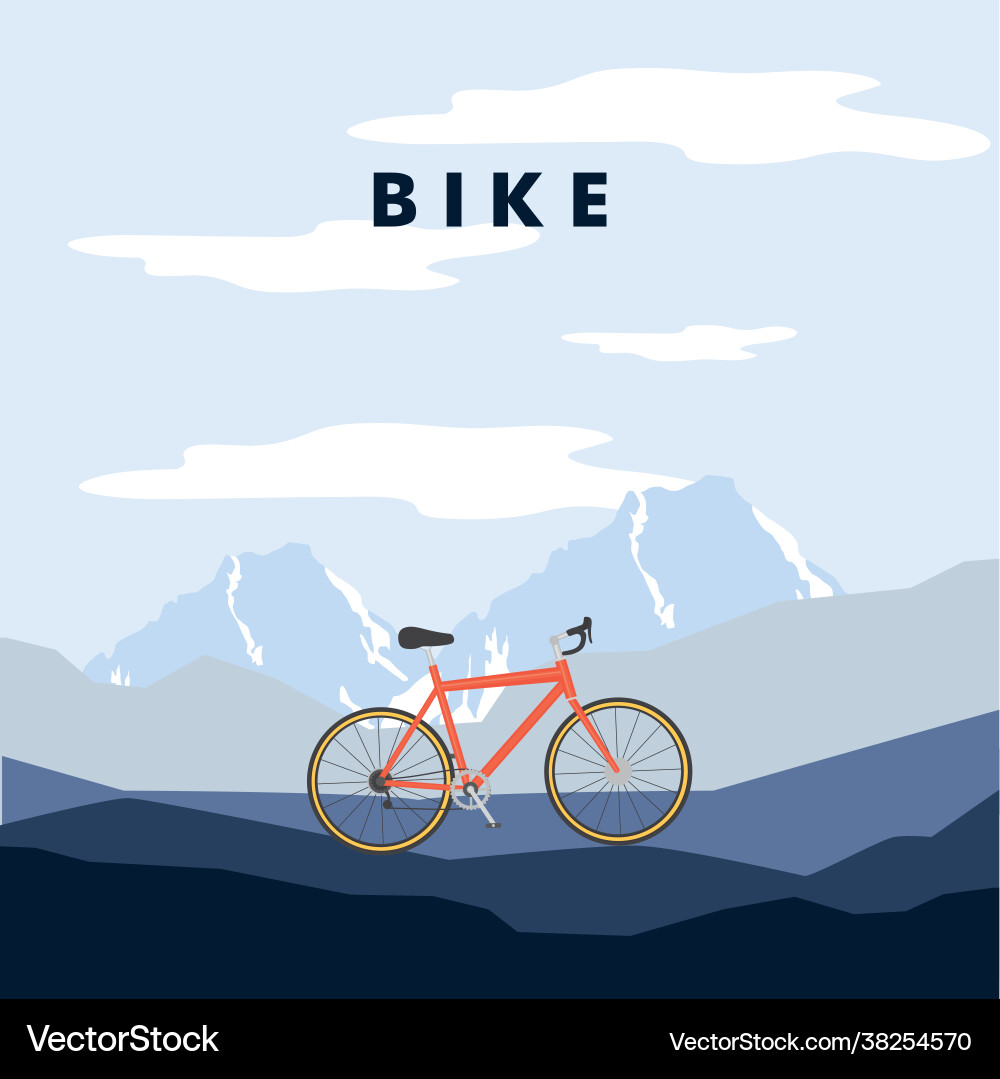 Bike card with red cycle Royalty Free Vector Image