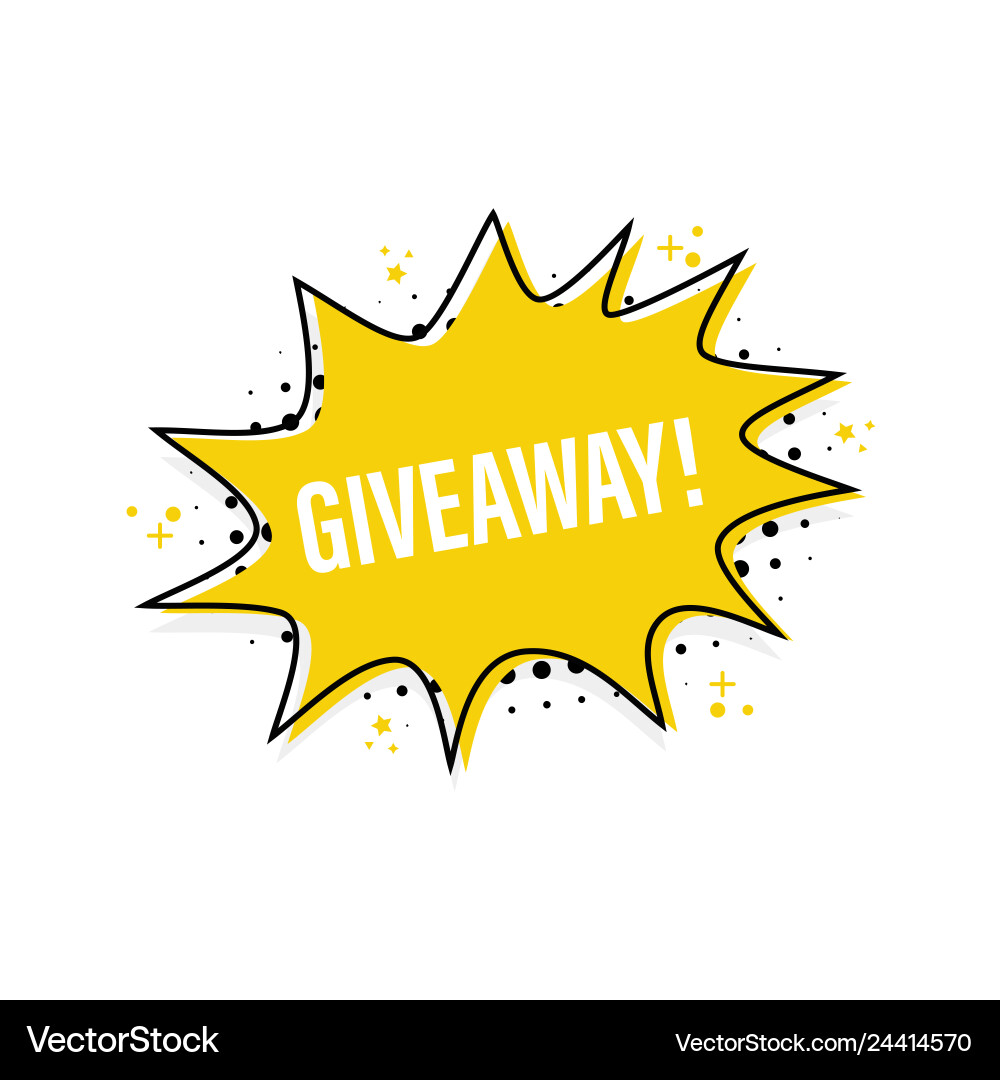 Bubble giveaway banner in flat style line design Vector Image