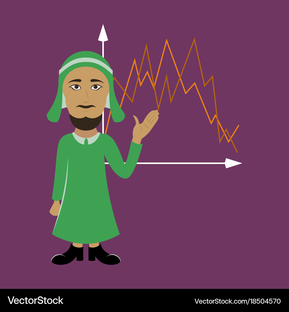 Flat icon on theme arabic business muslim Vector Image