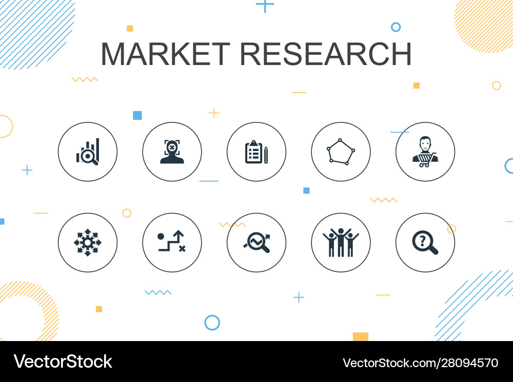 Market research trendy infographic template thin Vector Image