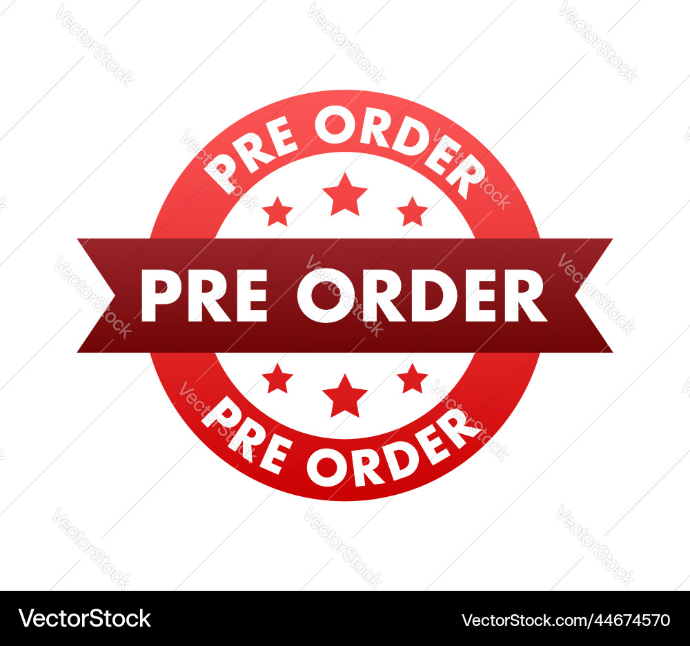 Pre order label banner icon stock Royalty Free Vector Image