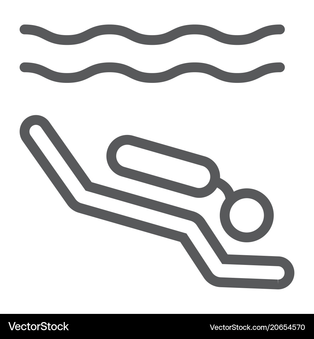Scuba diving line icon and underwater Royalty Free Vector