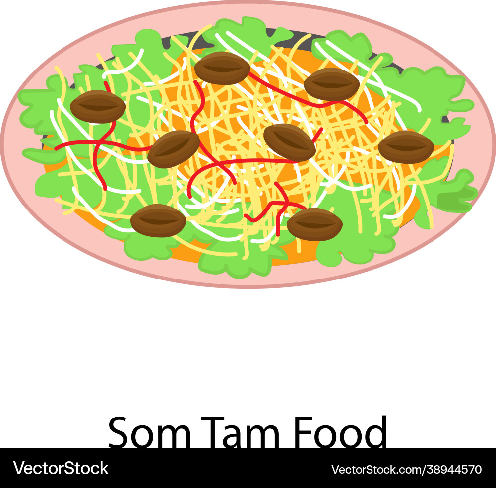 Som tam food Royalty Free Vector Image - VectorStock