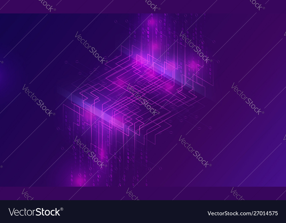 Big data waterfall streams digital binary code Vector Image