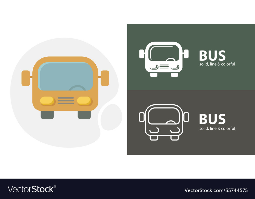 Bus isolated tool flat icon with solid line Vector Image