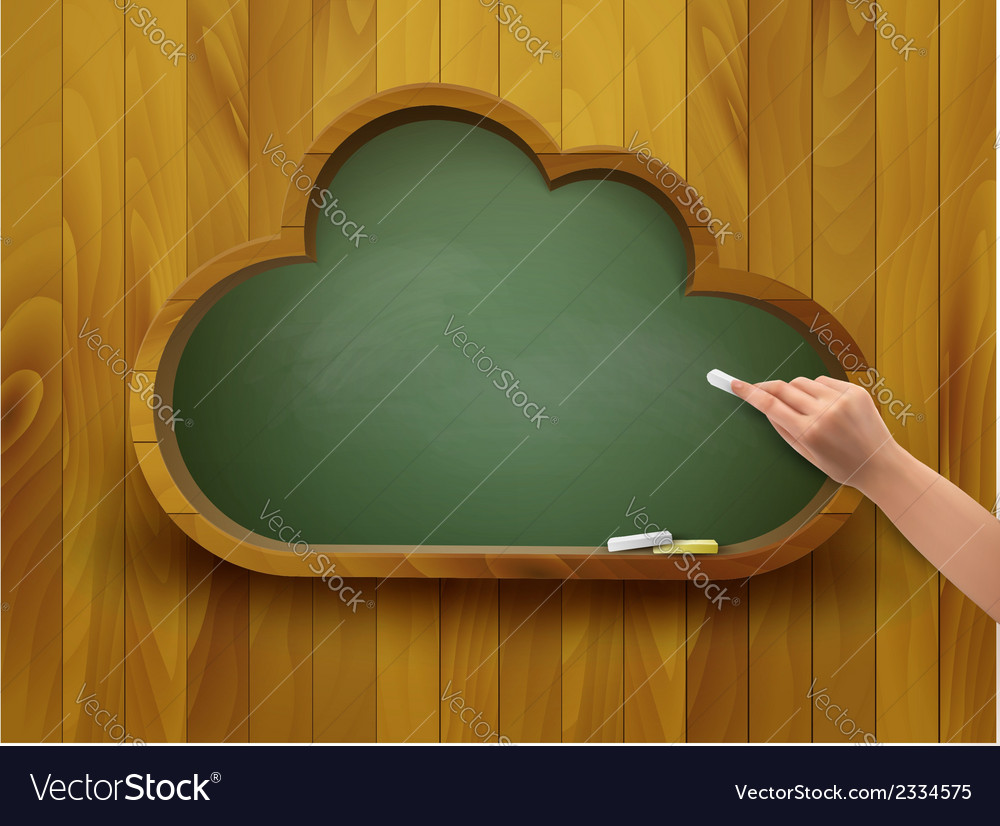 Chalkboard in a shape a cloud e-learning Vector Image