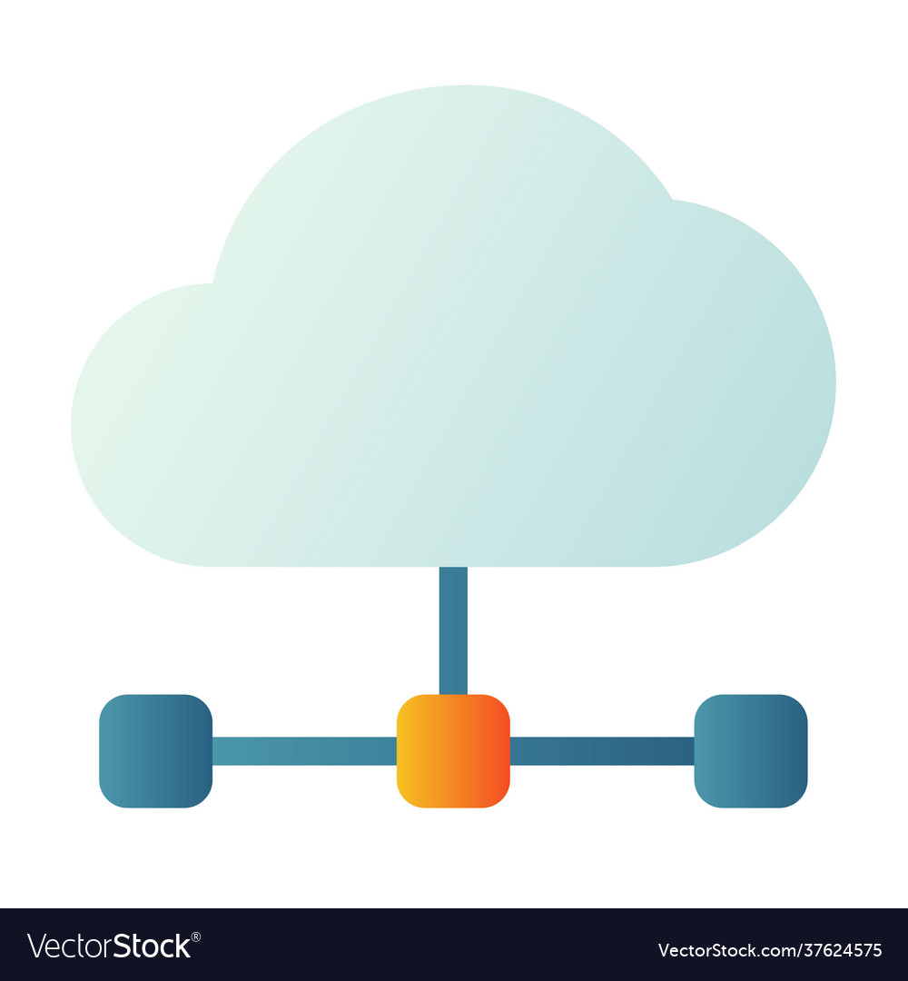 Cloud internet connection network single isolated Vector Image
