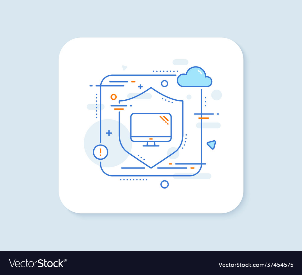 Computer line icon pc component sign monitor Vector Image