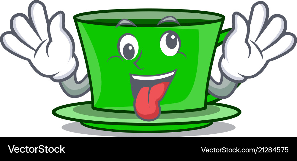 Crazy green tea mascot cartoon Royalty Free Vector Image