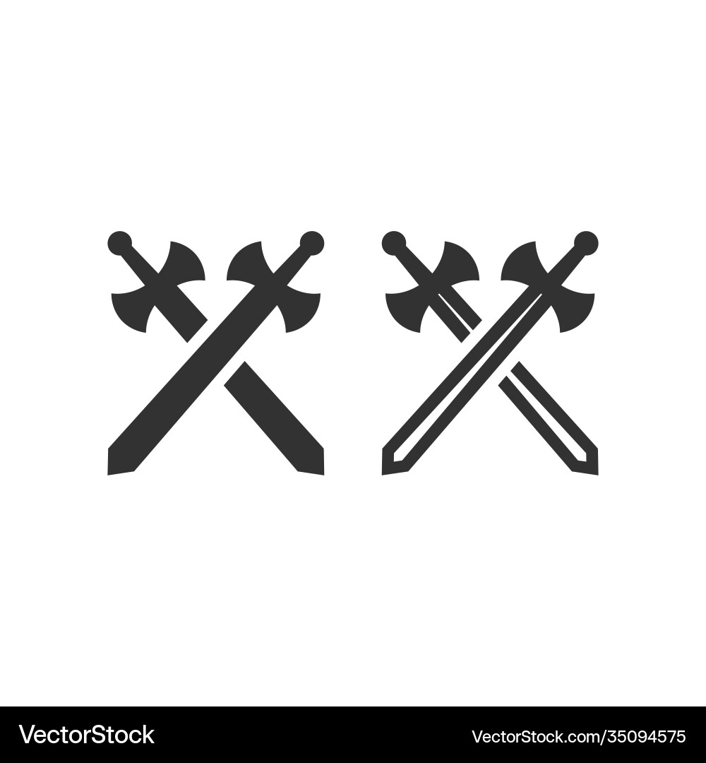 Crossed arms or swords icon Royalty Free Vector Image