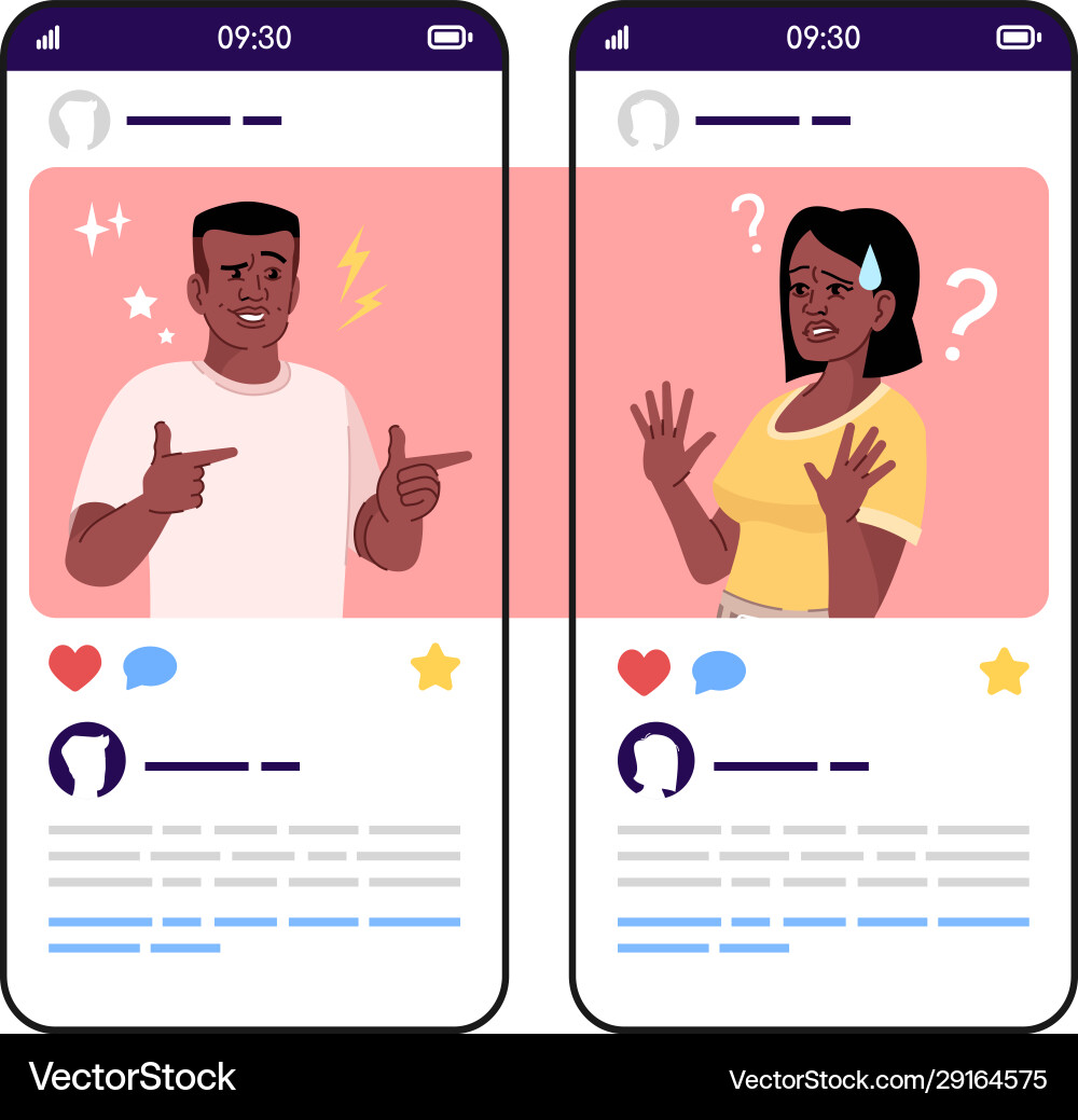 Curiosity and disgust social media posts Vector Image