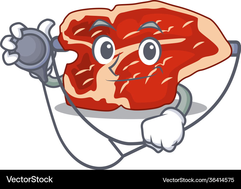 Dedicated t-bone doctor caricature design working Vector Image