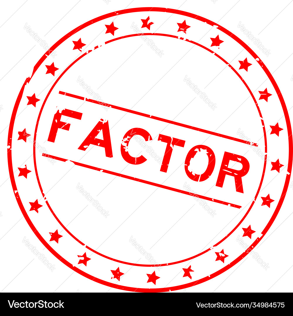 Grunge red factor word round rubber seal stamp Vector Image