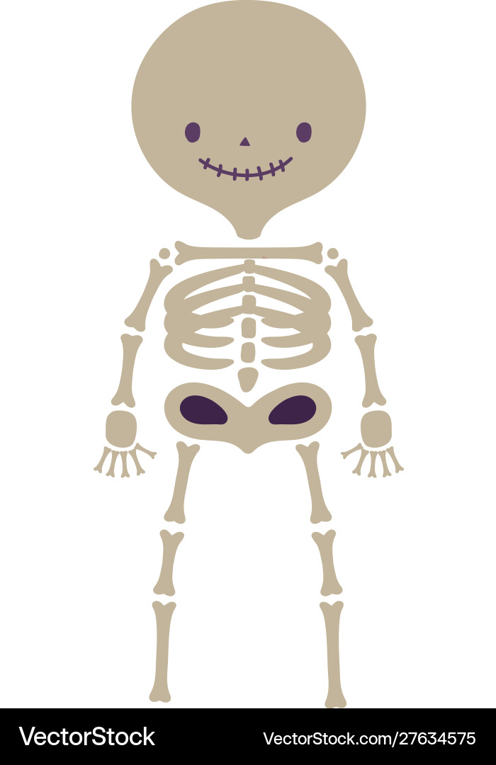 Happy halloween celebration skeleton cartoon Vector Image