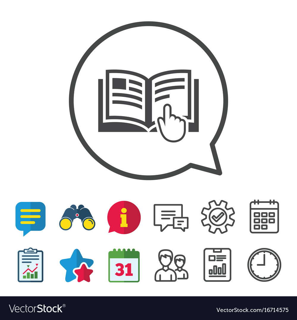 Instruction sign icon manual book symbol Vector Image