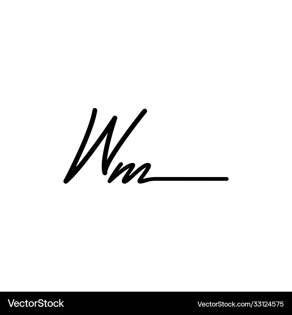 Letter wm signature logo template Royalty Free Vector Image