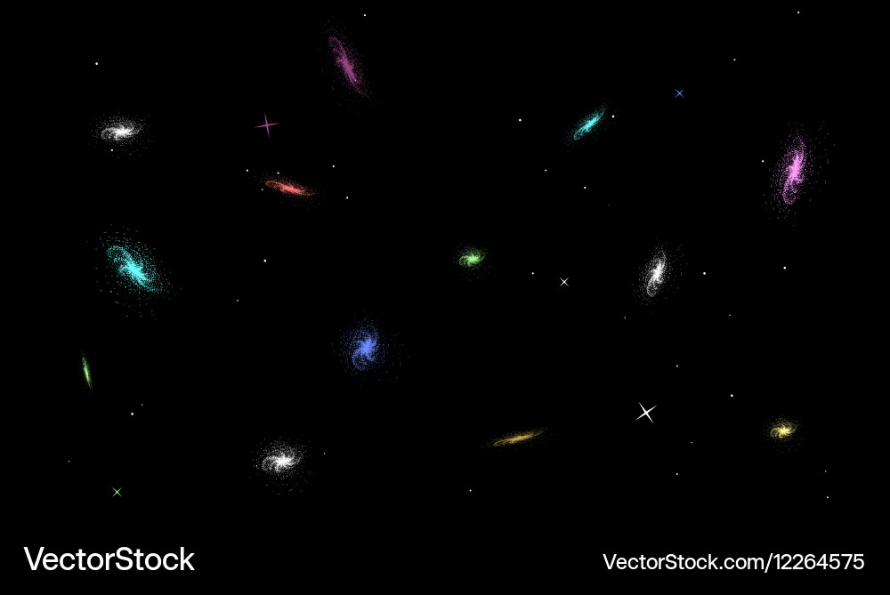 Many galaxies of universe Royalty Free Vector Image