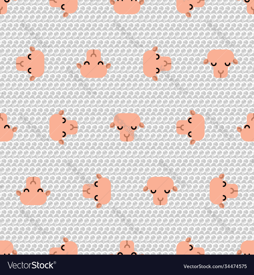 Ram pattern seamless lamb background texture Vector Image
