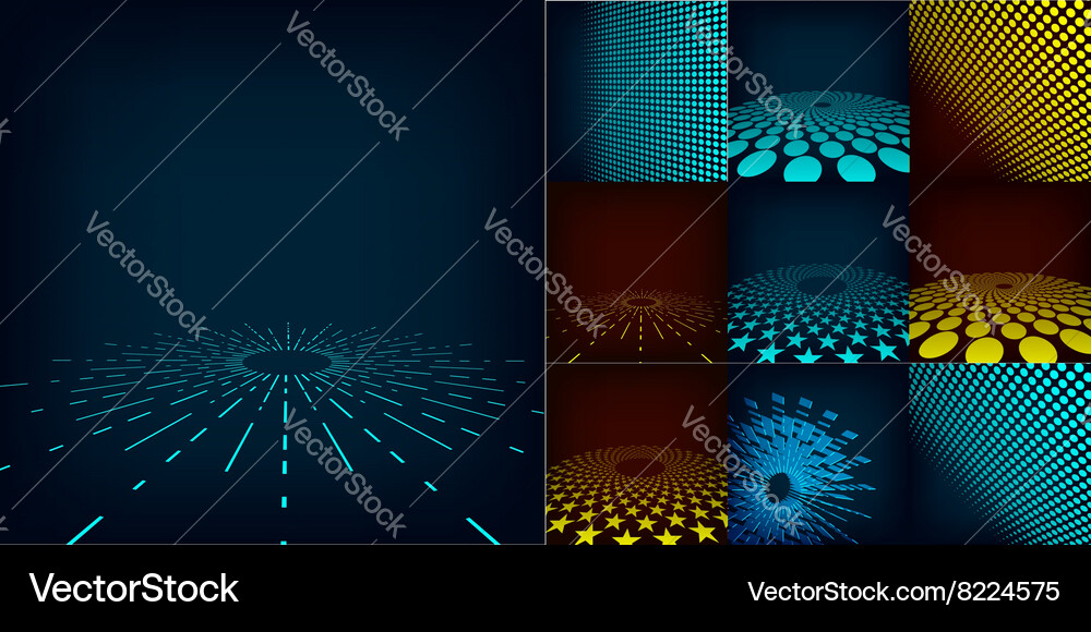 Set of ten abstract digital background Royalty Free Vector