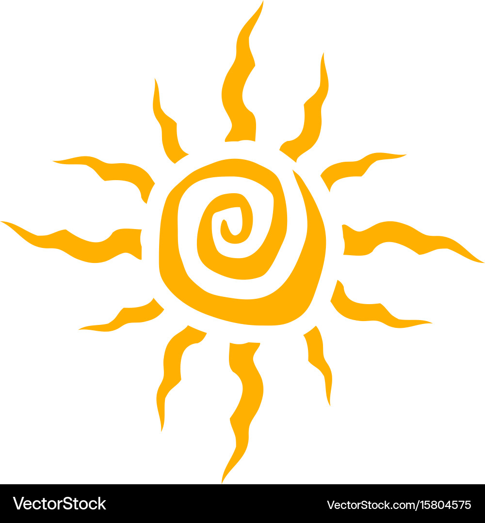 Tribal sun spiral icon Royalty Free Vector Image