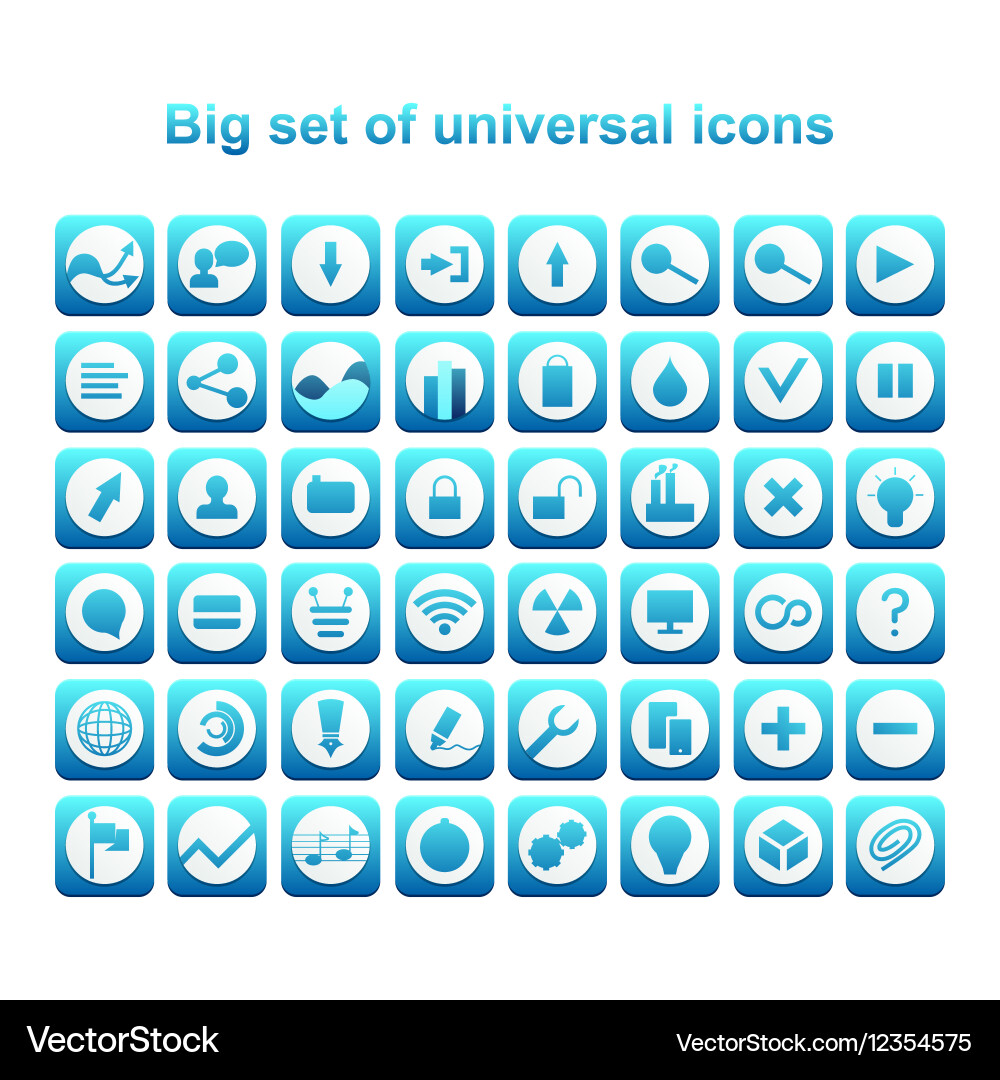 Universal set of icons Royalty Free Vector Image